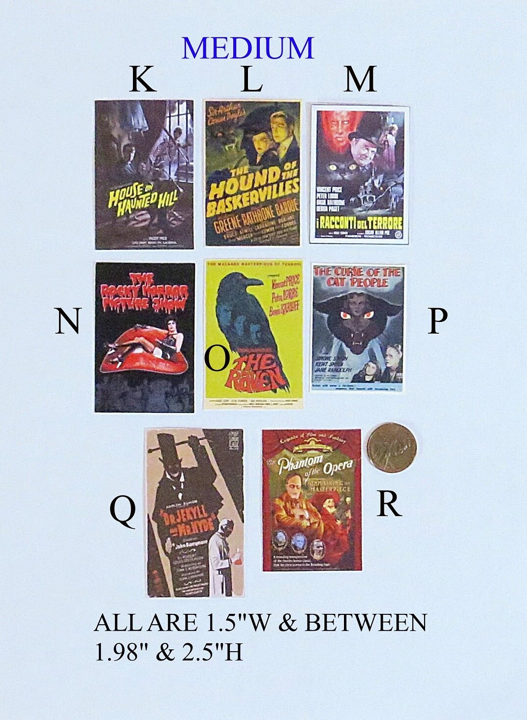 1930s to 2004, Miniature MCM Movie Poster, Dollhouse Movie Poster ...