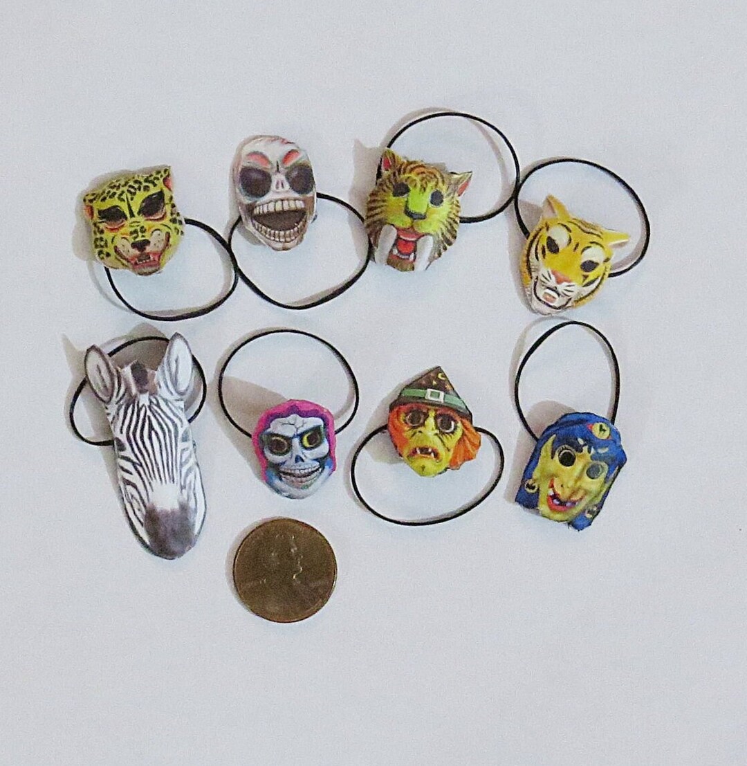 Miniature Halloween Mask, Dollhouse Miniature, MCM, Mid Century Modern ...