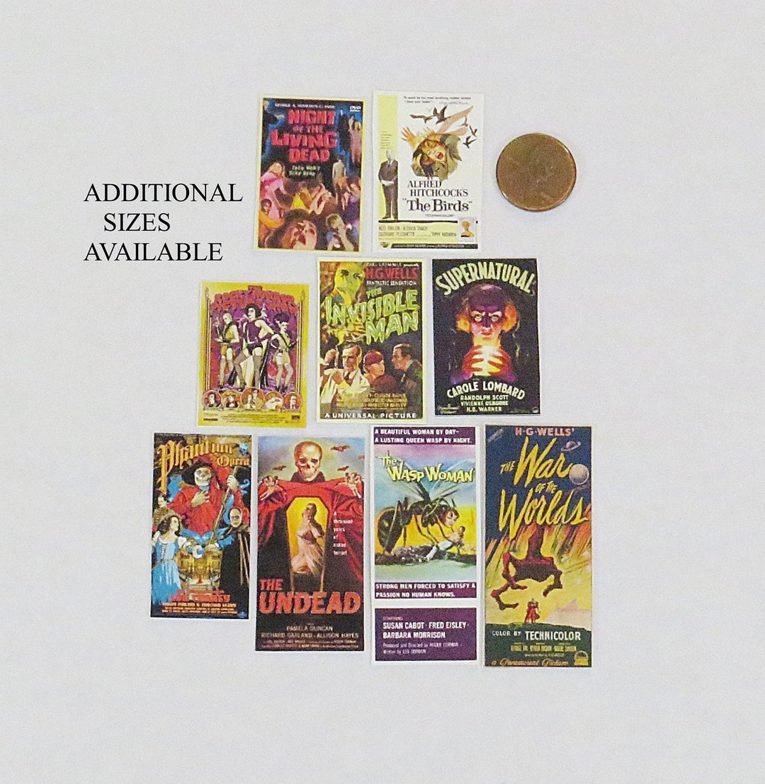 1920s to 70s, Miniature MCM Movie Poster, Dollhouse Movie Poster ...