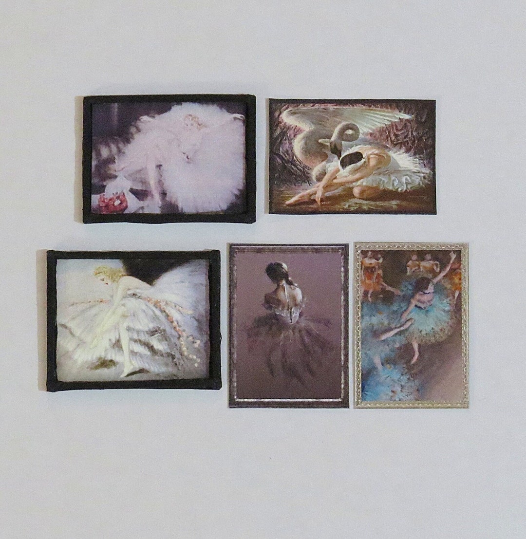 Miniature Art Deco Ballerina Painting, Miniature Painting Framed ...