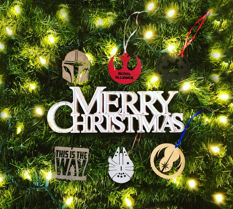 Handmade Set of 'the Mandalorian' Christmas Ornaments (wood) - Etsy