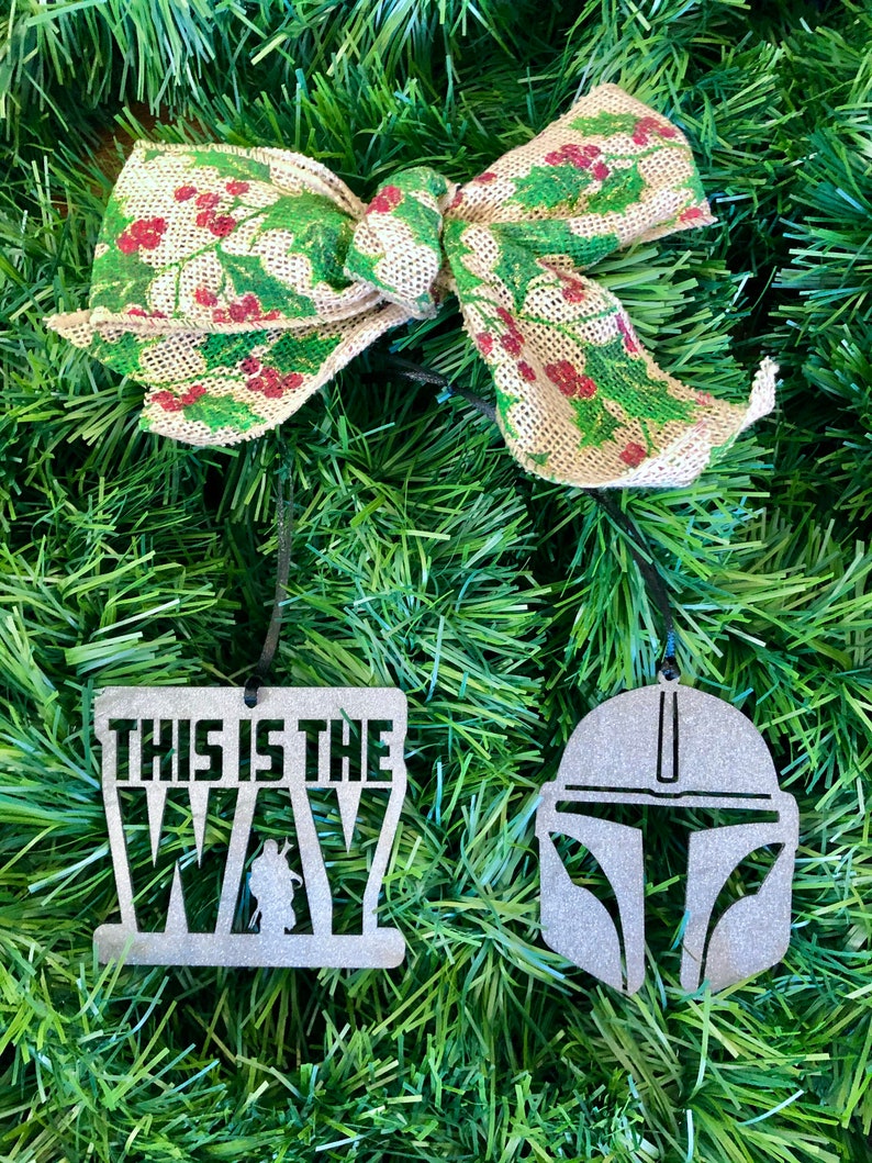 Handmade Set of 'the Mandalorian' Christmas Ornaments (wood) - Etsy
