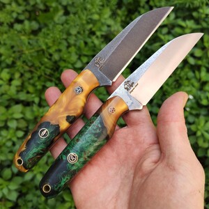 Wharncliffe EDC Fixed Blade Custom Knife With Leather Sheath ...