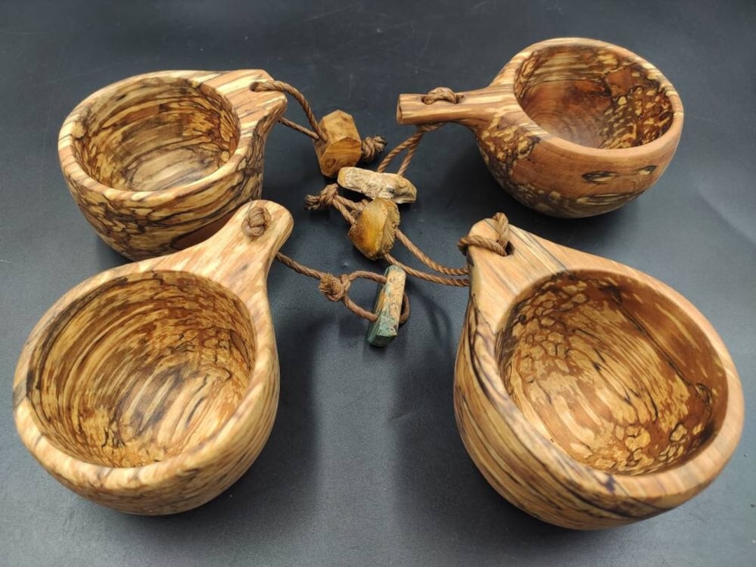 Spalted Alder Wood Kuksa, Carved Wooden Mug, Unique Tea Coffee Cup ...