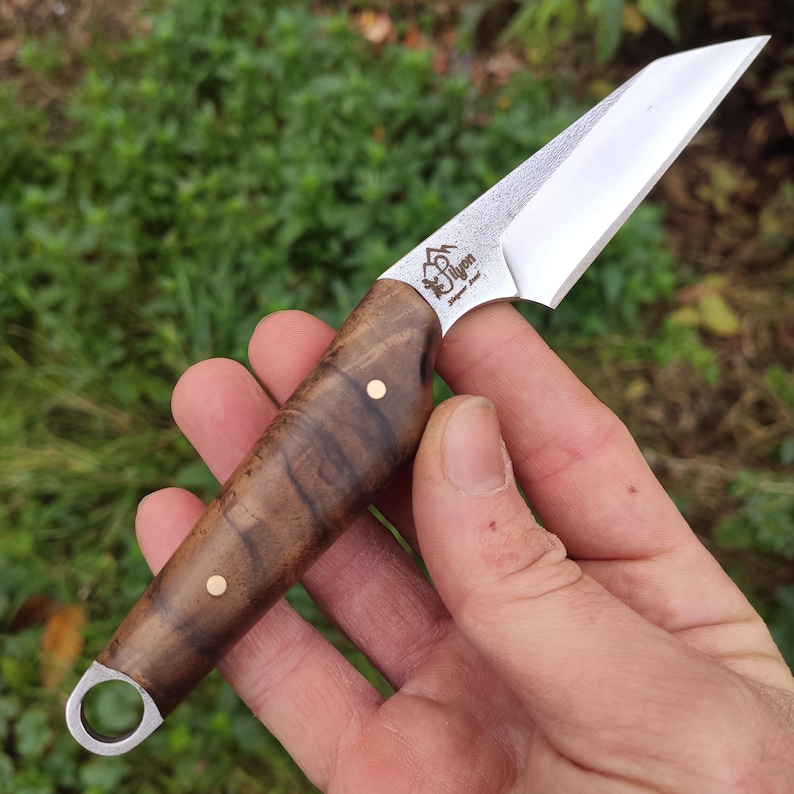 Wharncliffe EDC Fixed Blade Knife With Leather Sheath, Sleipner Steel ...