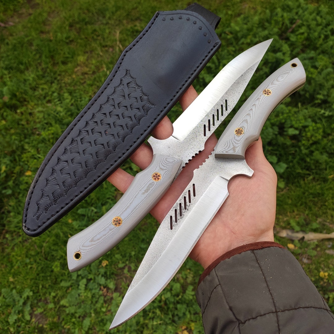Custom Survival Knife, Sleipner Steel Fixed Blade Knife With Belt ...