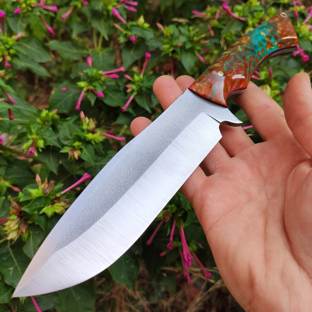 Custom Bushcraft Survival Knife, Hand Crafted Sheath, N690 Steel Fixed ...