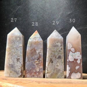 Pink and Green Flower Agate Tower, Pink Flower Agate Point, Green ...