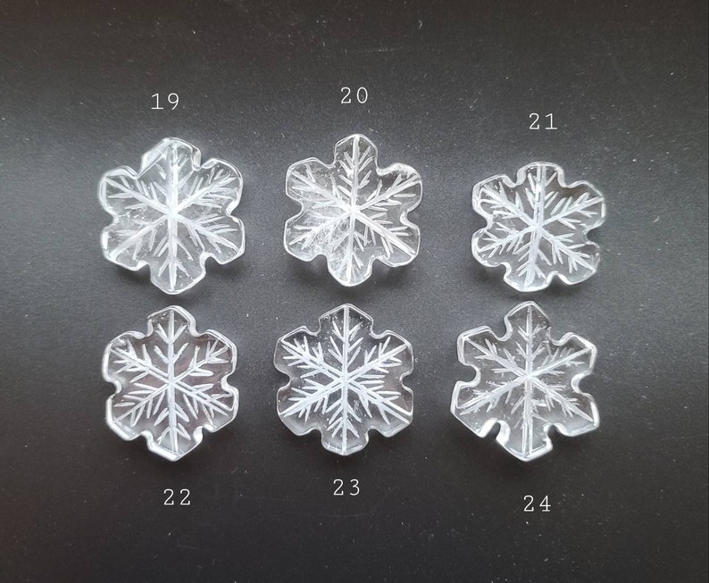 Hand Carved Clear Quartz Snowflake: Energizing Crystal (33mm-40mm) - Etsy