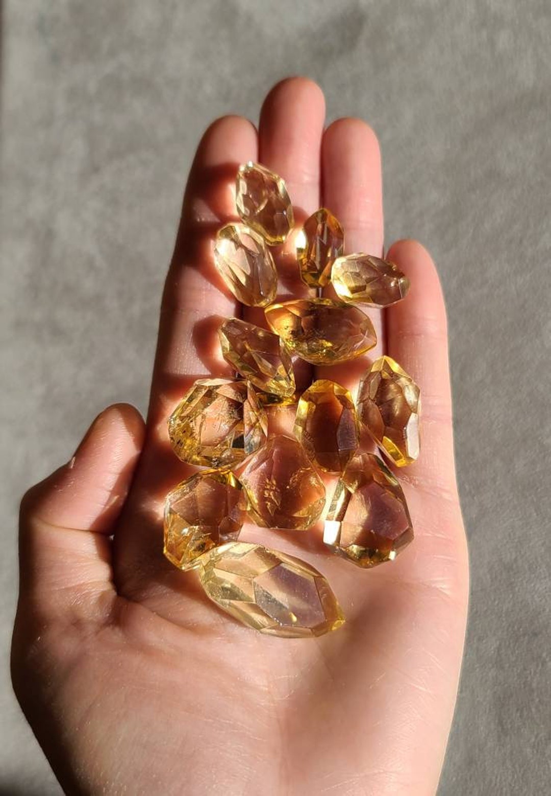 Natural Citrine Pocket Stone, Citrine Free Form, Energizing Crystal ...