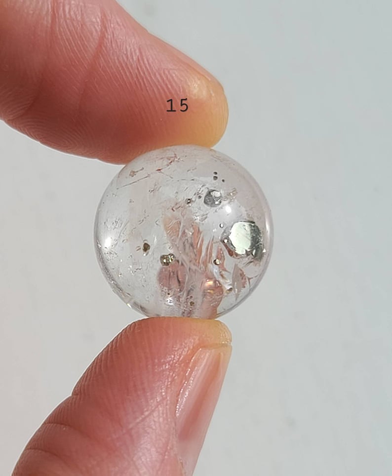 Mini Pyrite Quartz Sphere Pyrite in Clear Quartz Wealth - Etsy