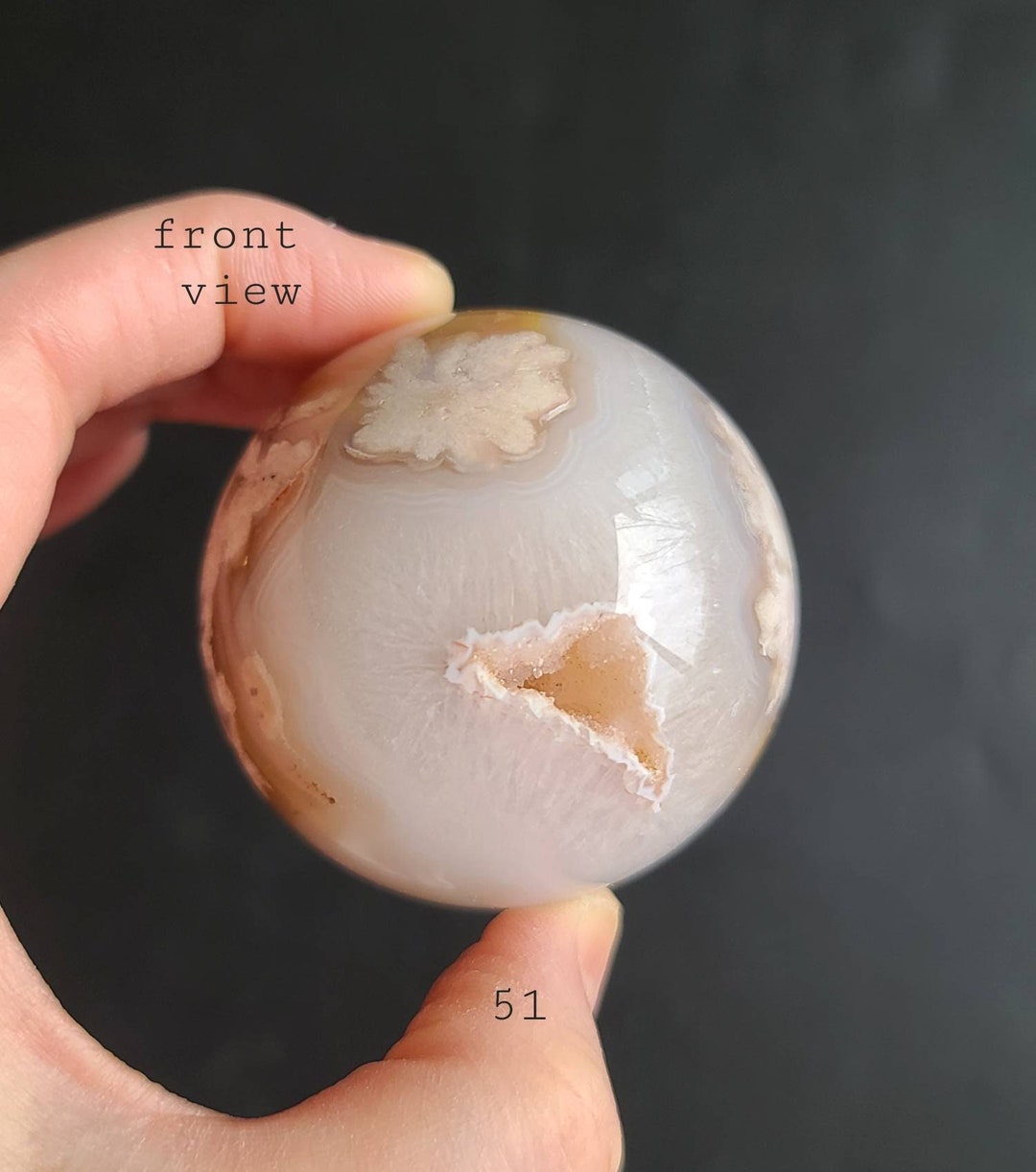 Pink Flower Agate Sphere, Cherry Blossom Agate Sphere, Black Flower ...