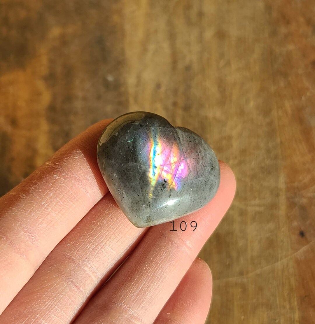 Purple Labradorite Heart Palm Stone, Pink Labradorite, Mermaid ...