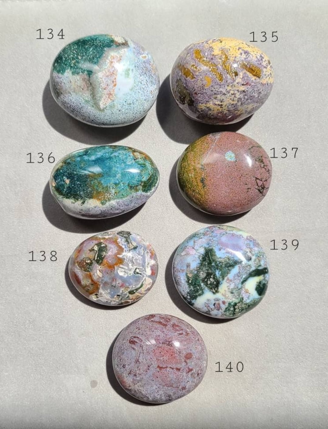 Ocean Jasper Palm Stone, Pastel Ocean Jasper, Blue Ocean Jasper ...