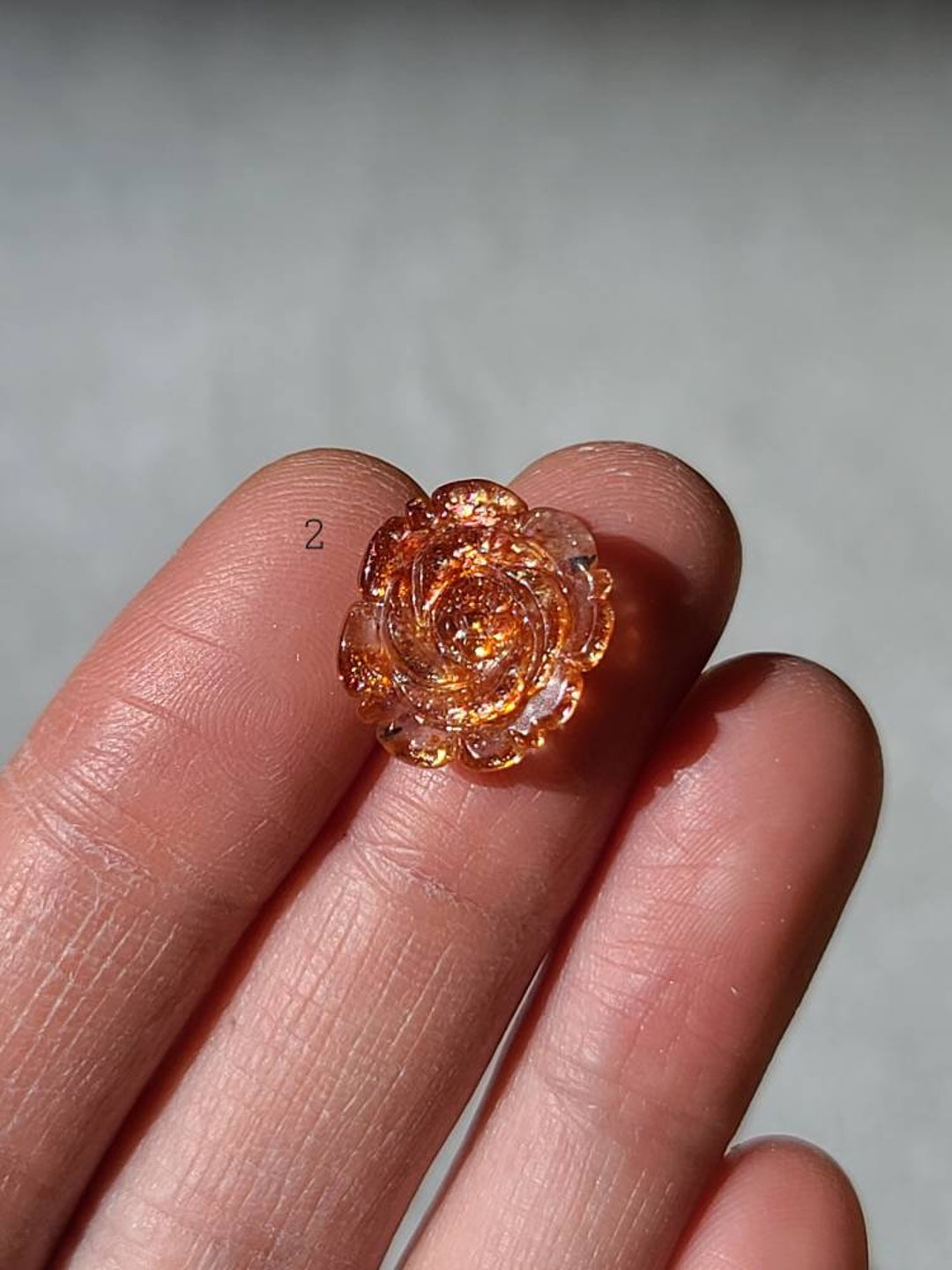 Orange Sunstone Rose, Sunstone Pocket Stone, Energizing Crystal, Wealth ...