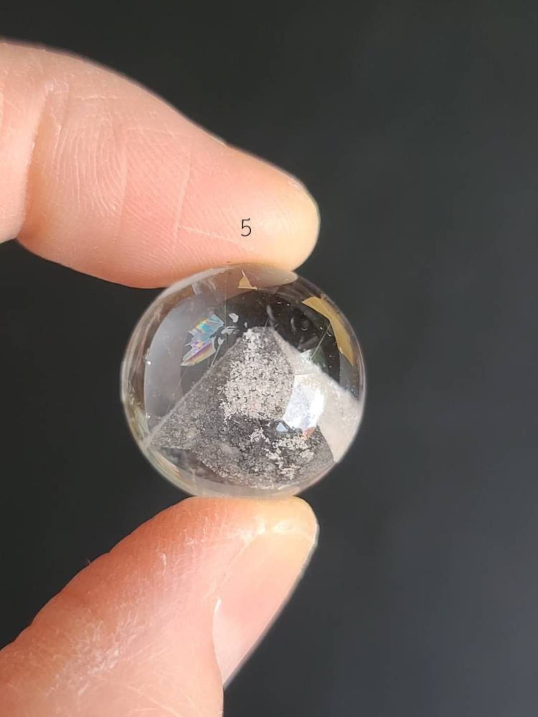 Phantom Quartz Mini Sphere, White Phantom Quartz, Calming Crystal ...