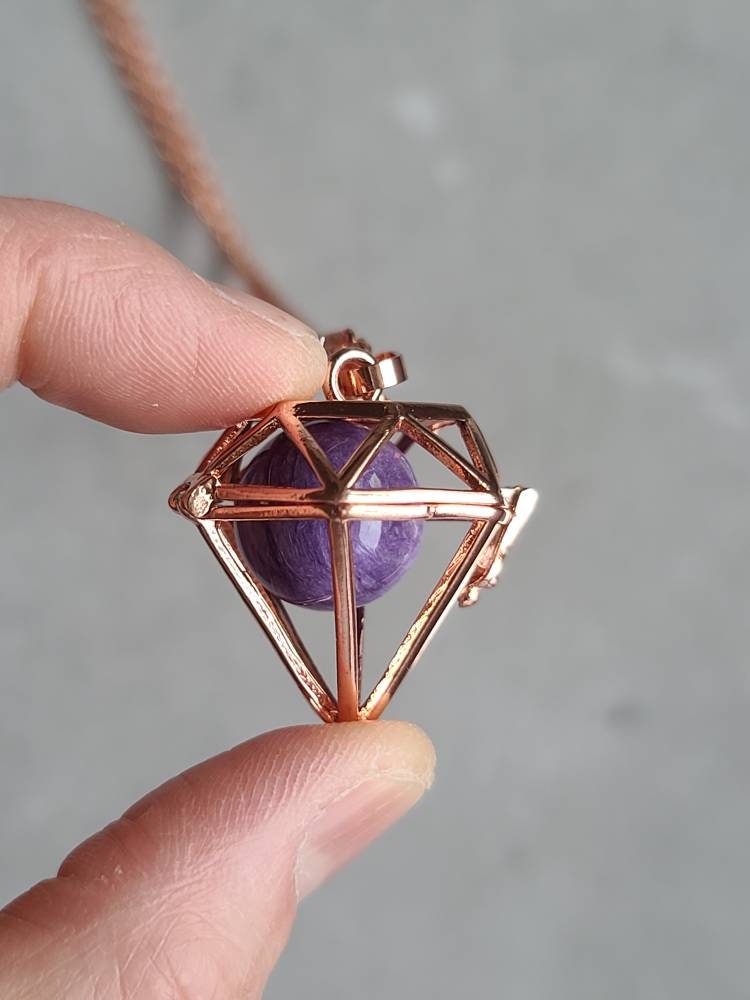 Crystal Cage Locket Pendant: Stainless Steel Healing Stone Holder - Etsy