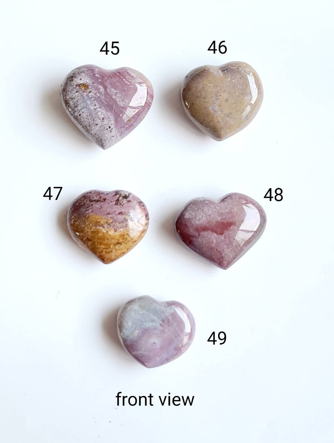 Purple Ocean Jasper Heart, Pastel Pink Ocean Jasper, Lavender Ocean ...