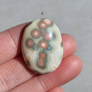 Old Stock Pink Ocean Jasper Pocket Stone, Orbicular Ocean Jasper, Druzy ...