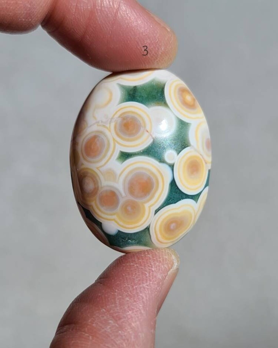 Old Stock Pink Ocean Jasper Pocket Stone, Orbicular Ocean Jasper, Druzy ...