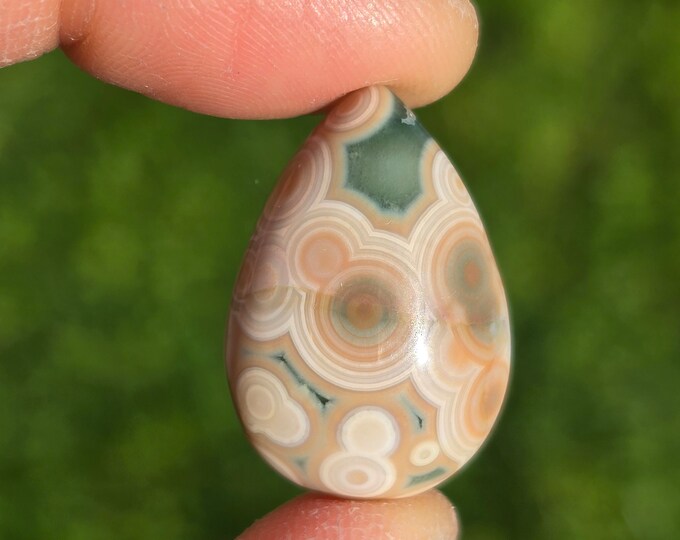 Old Stock Pink Ocean Jasper Pocket Stone, Orbicular Ocean Jasper, Fish ...