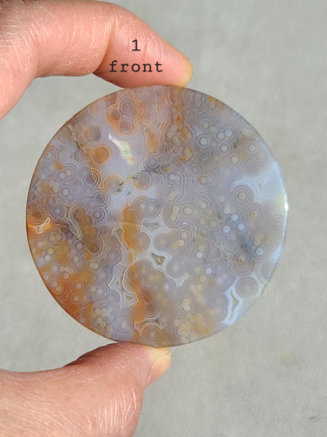 Old Stock Ocean Jasper Disc, Lavender Ocean Jasper, Orbicular Ocean ...