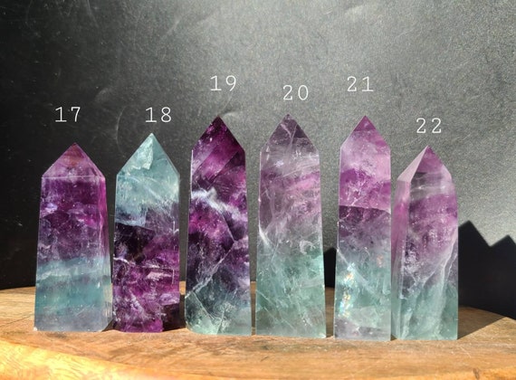 Watermelon Fluorite Tower Bicolor Fluorite Point Teal | Etsy