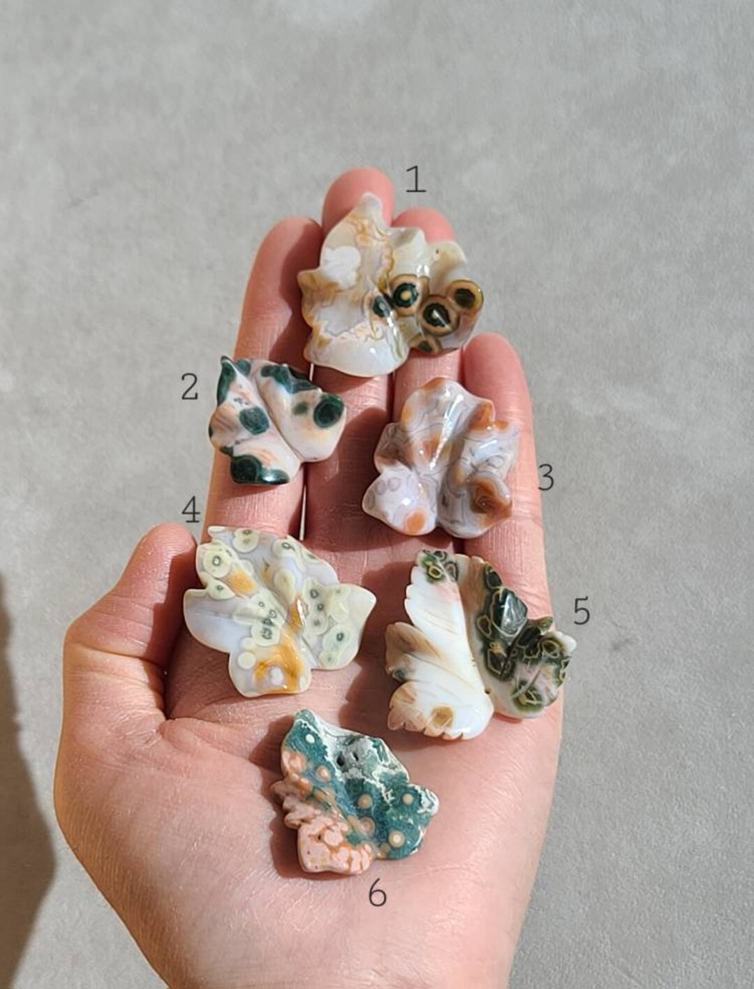 Old Stock Ocean Jasper Leaf, Pink Ocean Jasper Leaf, White Ocean Jasper ...