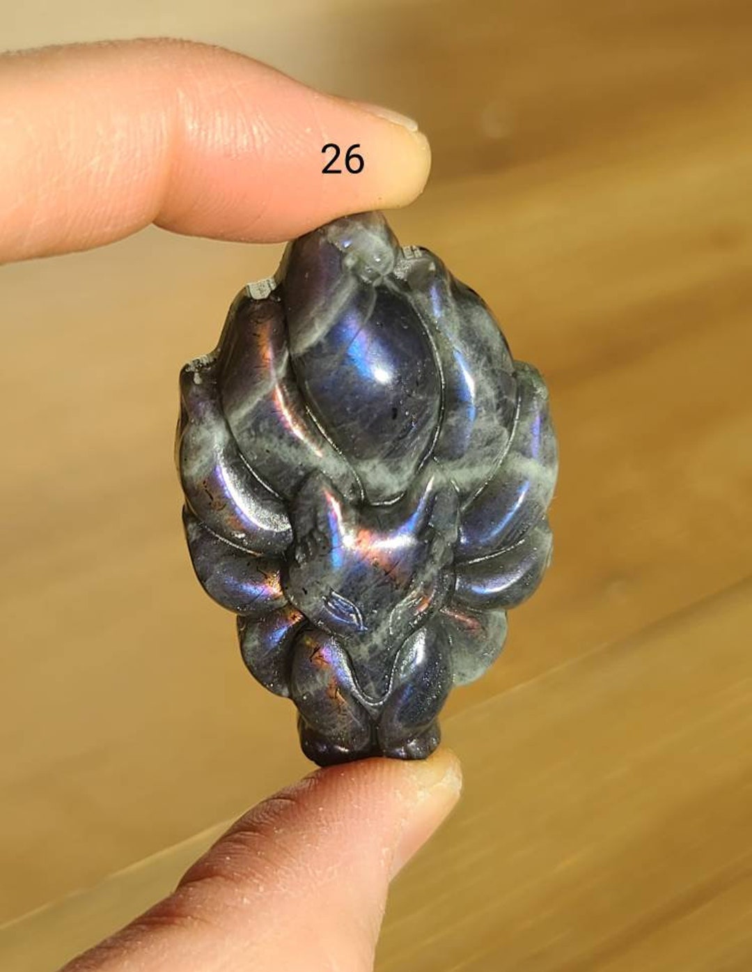 Purple Labradorite Nine Tailed Fox, Pink Labradorite Fox, Protective ...
