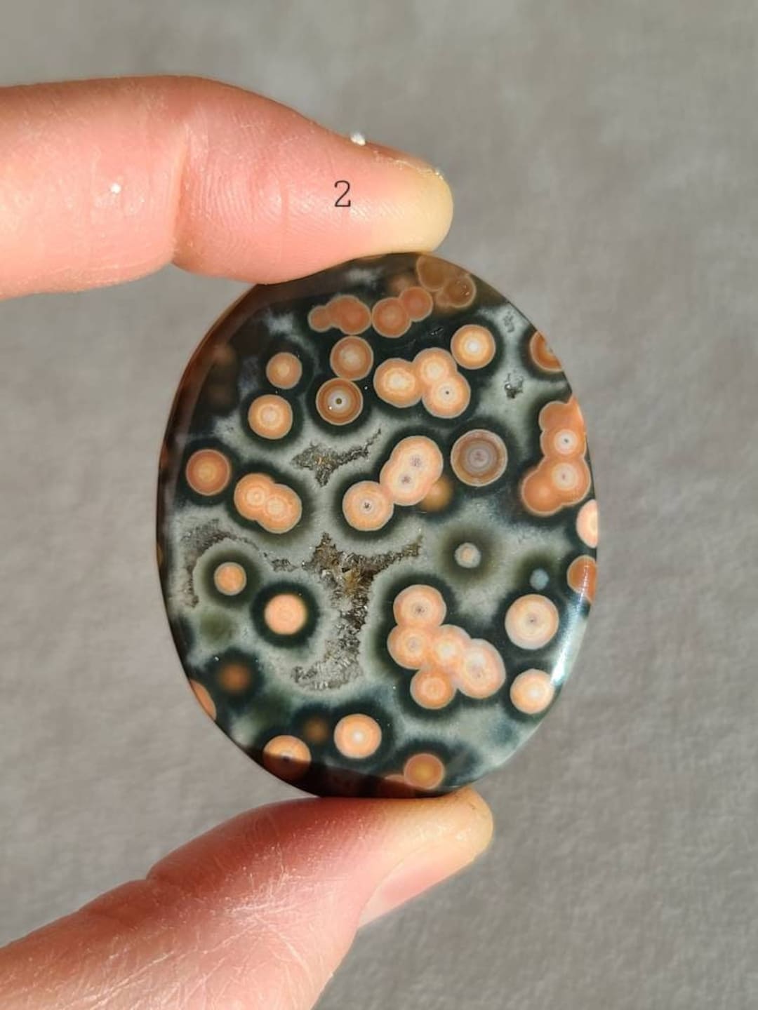 Old Stock Pink Ocean Jasper Pocket Stone, Orbicular Ocean Jasper, Druzy ...