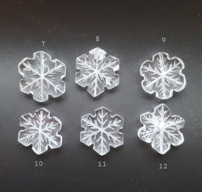 Hand Carved Clear Quartz Snowflake: Energizing Crystal (33mm-40mm) - Etsy