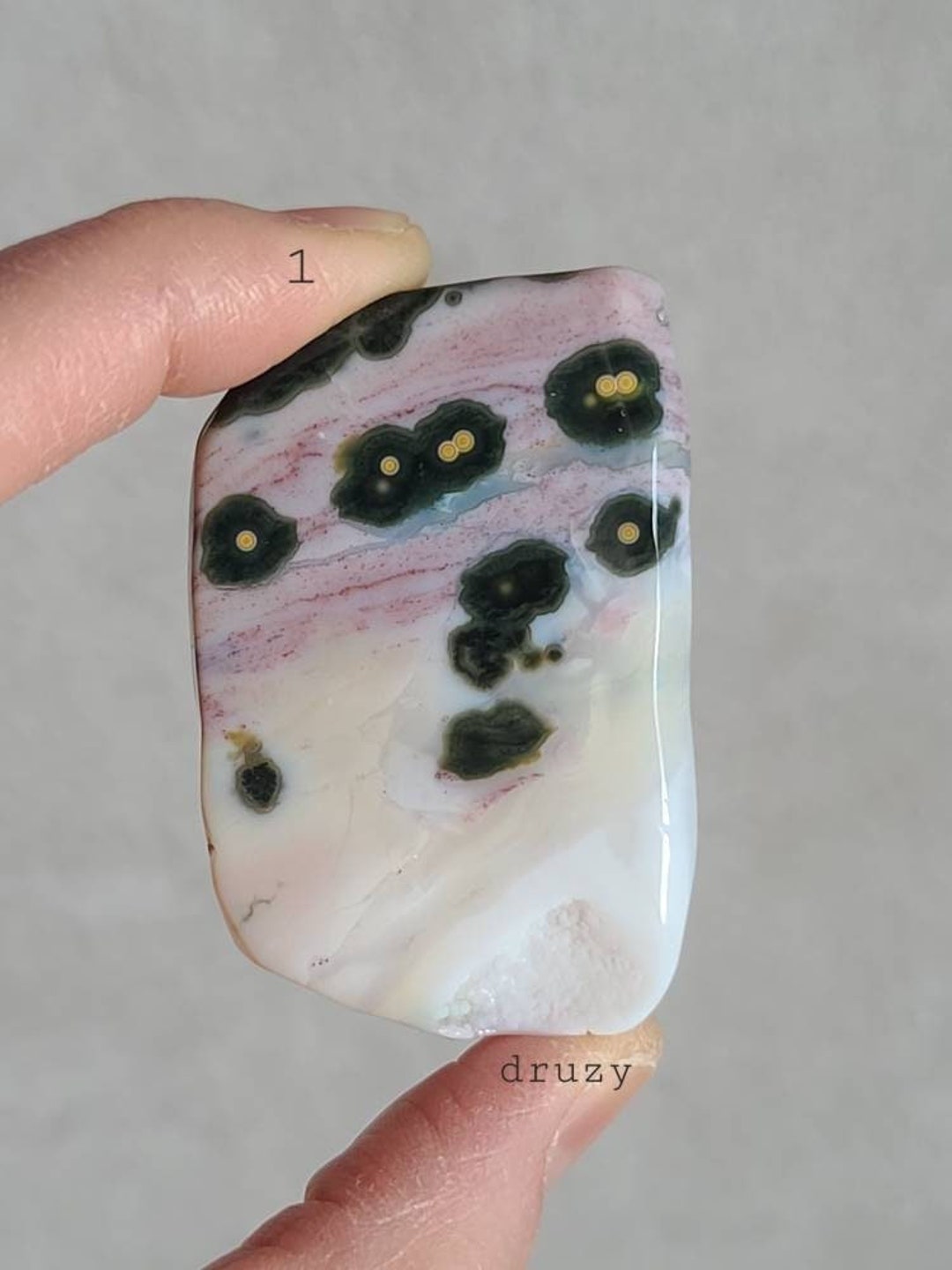 Pink Old Stock Ocean Jasper Free Form, Ocean Jasper Palm Stone, Raw ...