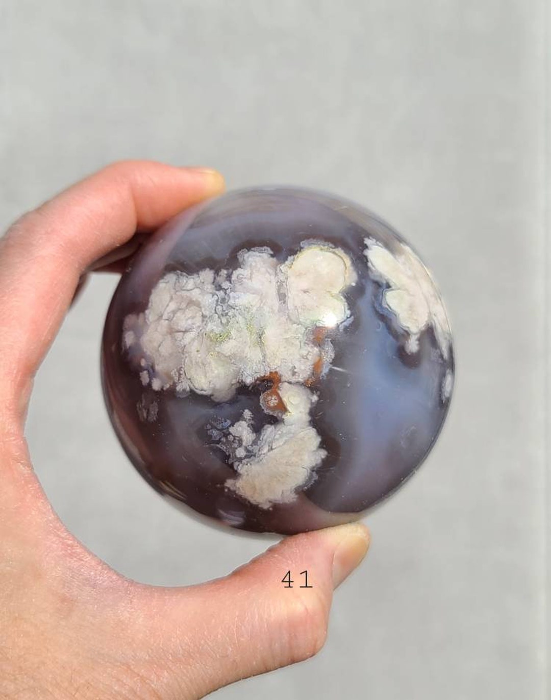 Black Flower Agate Sphere, Cherry Blossom Agate Sphere, Blue Flower ...