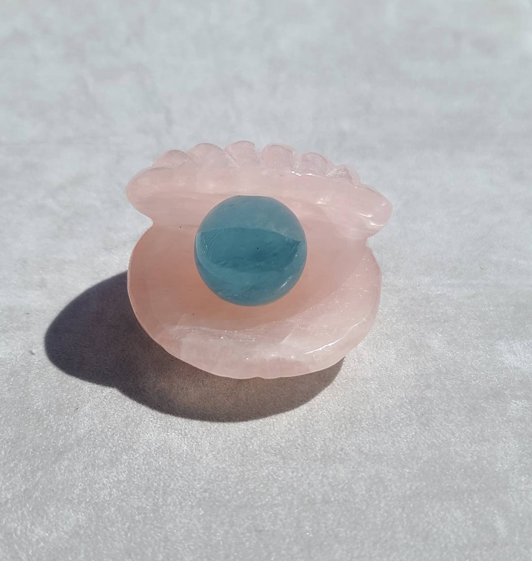 Rose Quartz Seashell, Carved Pink Rose Quartz Shell, Calming Crystal ...