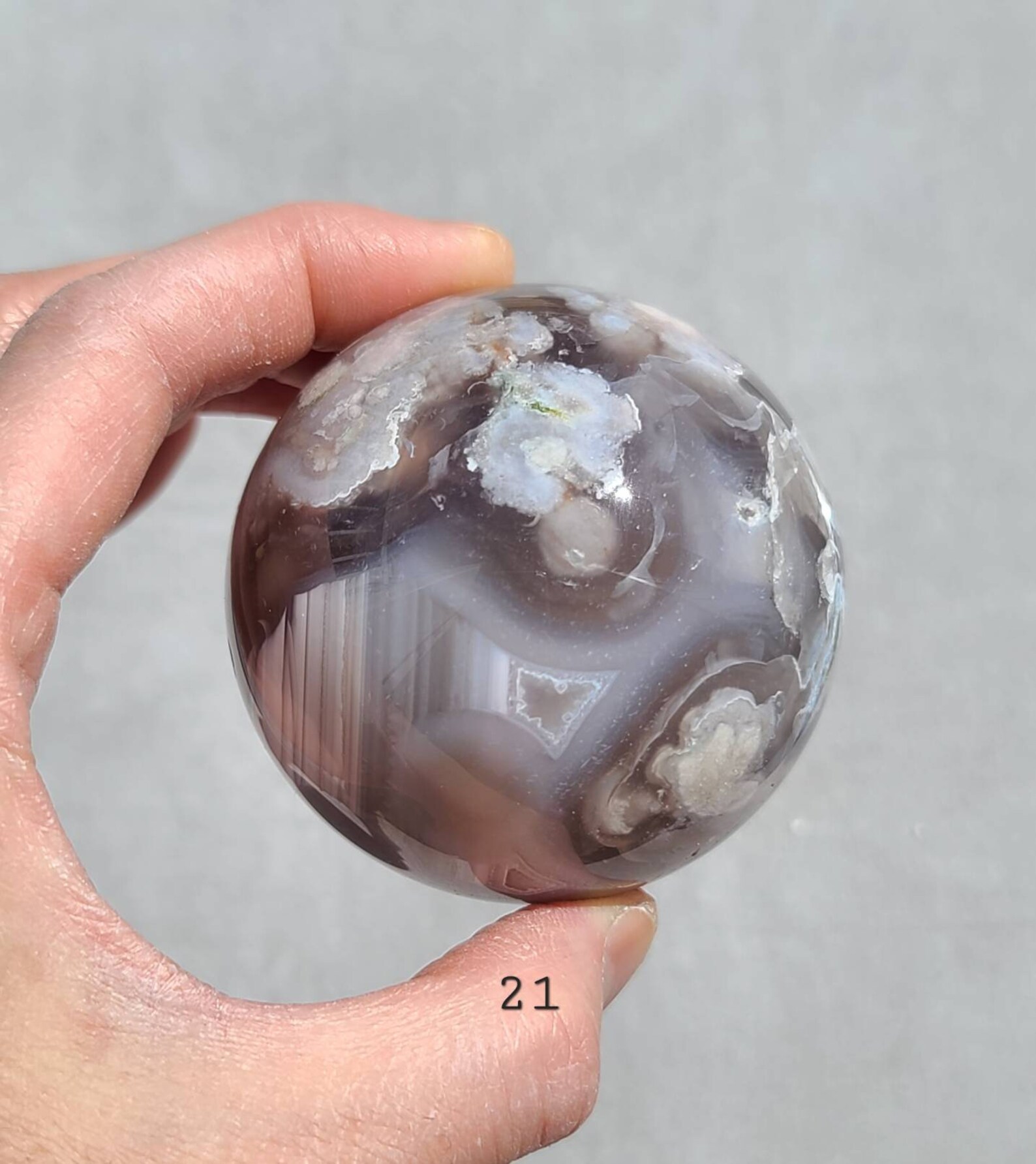 Black Flower Agate Sphere Cherry Blossom Agate Sphere Blue - Etsy