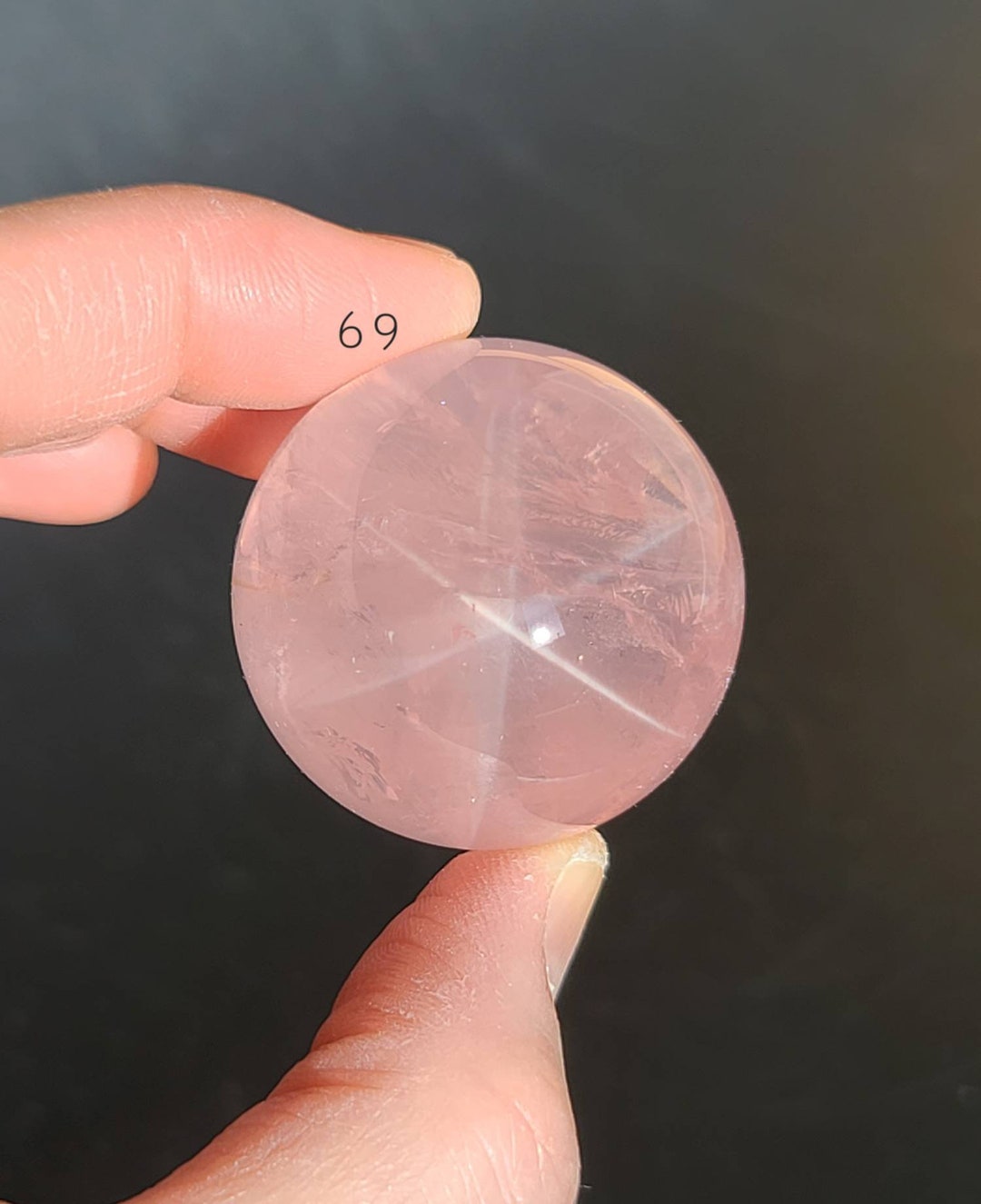 Dark Pink Star Rose Quartz Sphere: Healing Heart Chakra Crystal - Etsy