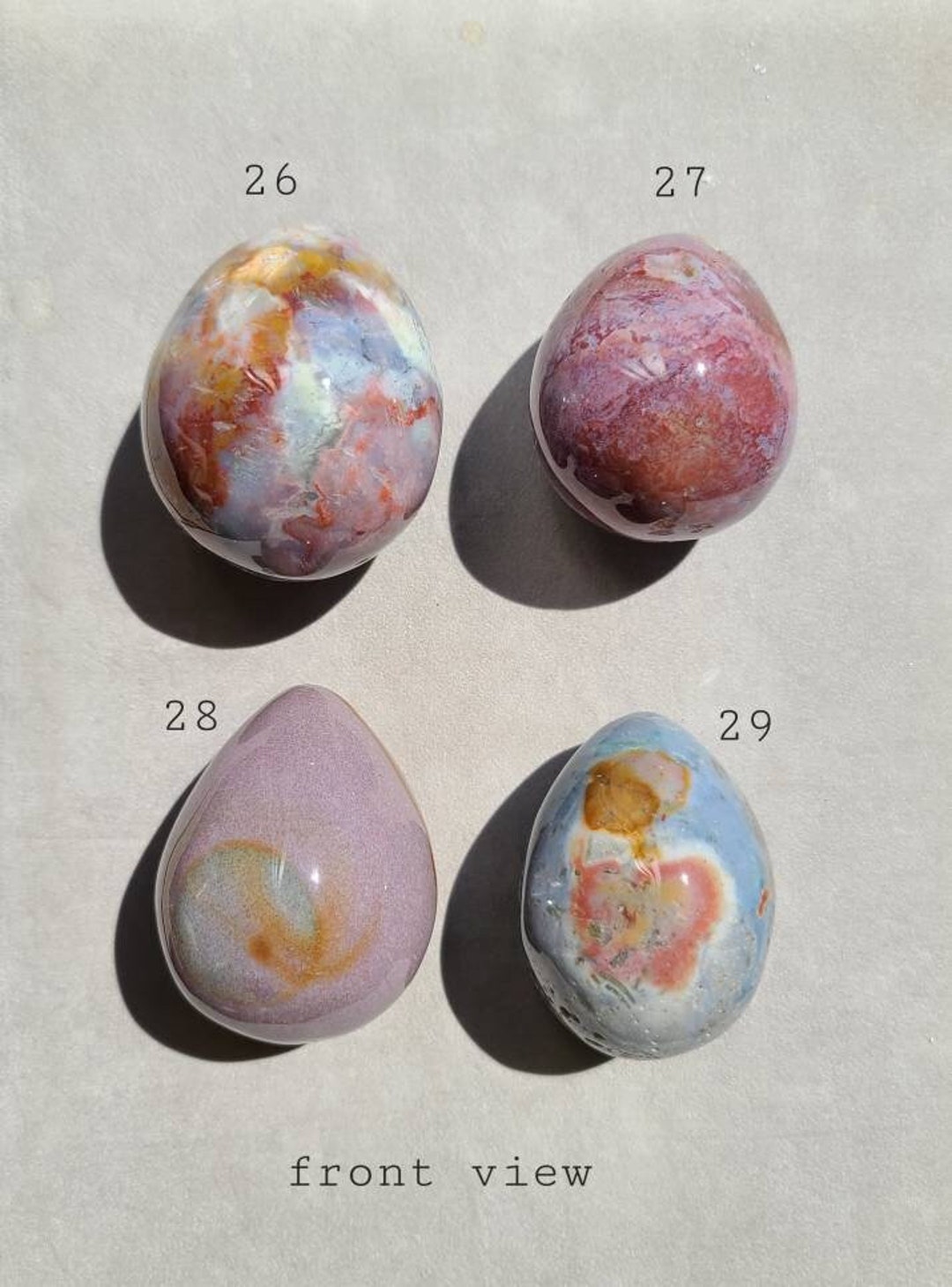 Colorful Ocean Jasper Egg, Blue Ocean Jasper, Pink Ocean Jasper ...
