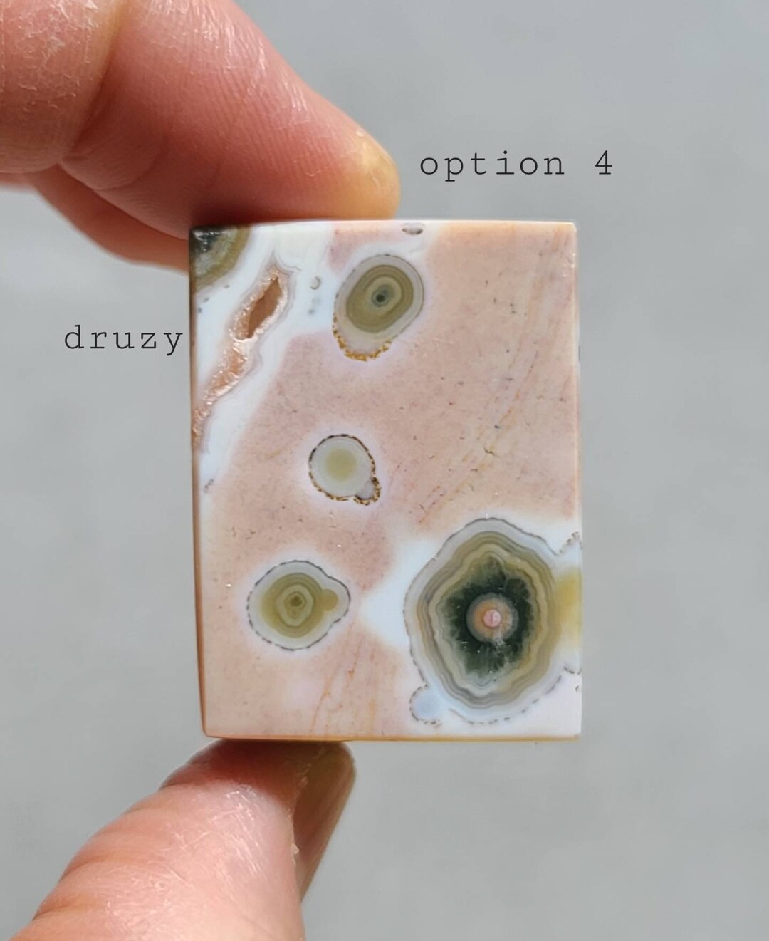 Old Stock Pink Ocean Jasper Specimen, Orbicular Ocean Jasper, Fish Eye ...