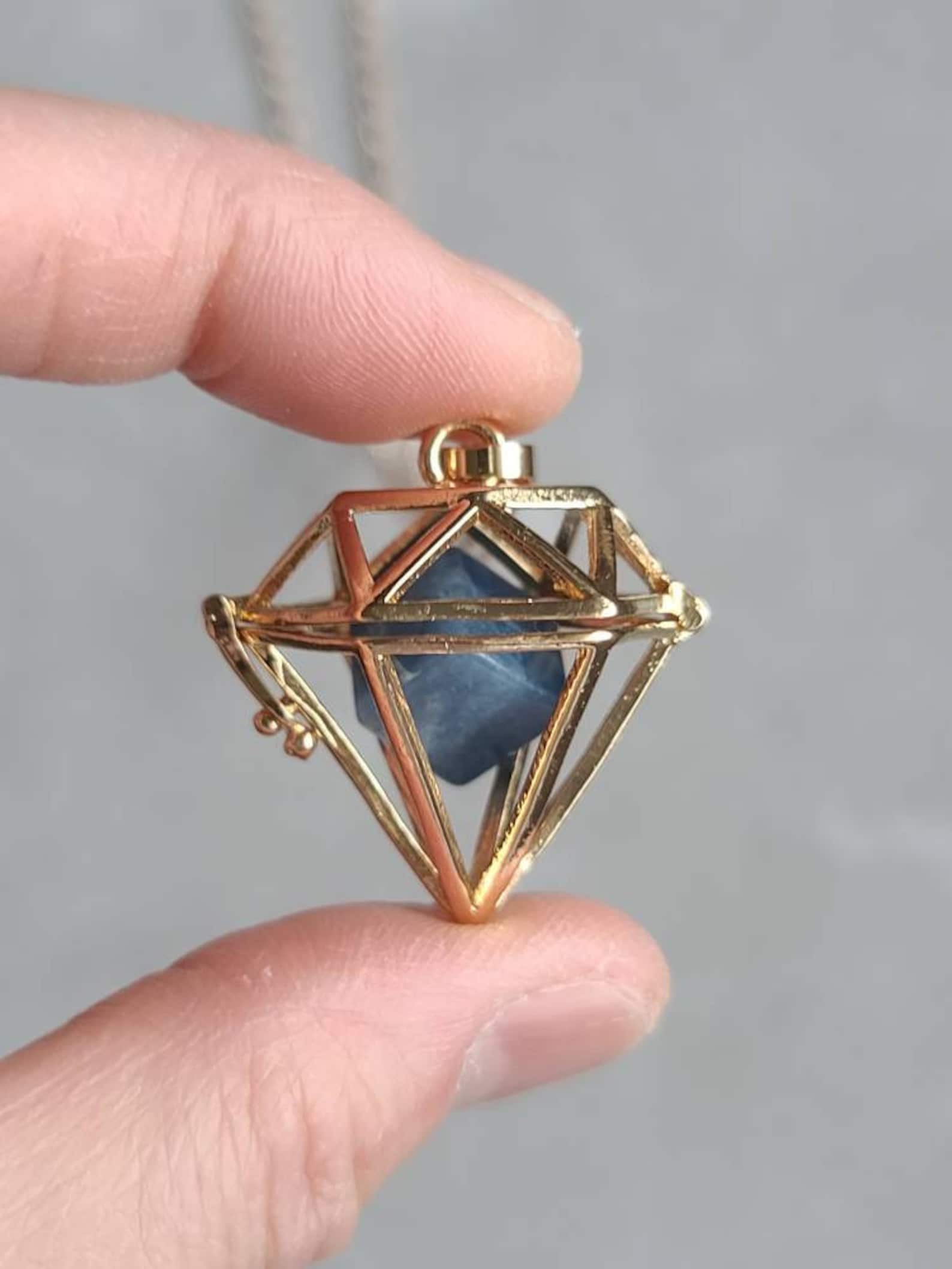 Crystal Cage Locket Pendant Healing Cage Pendant Healing - Etsy