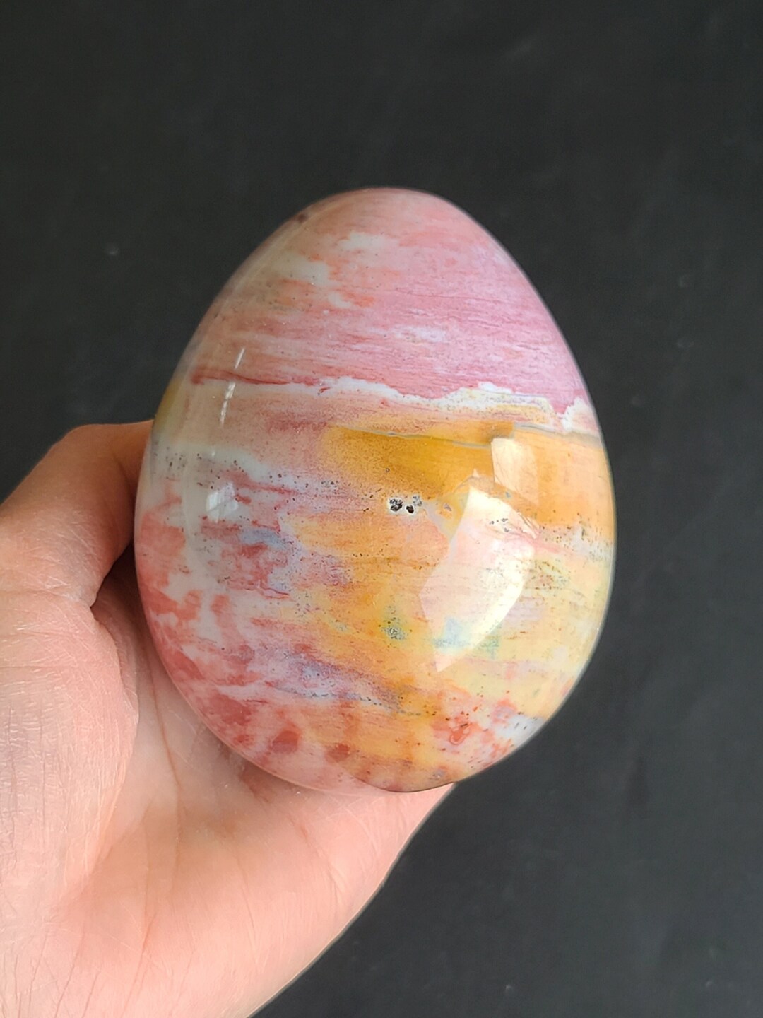 Pink Ocean Jasper Egg, Pastel Ocean Jasper, Green Ocean Jasper, Calming ...