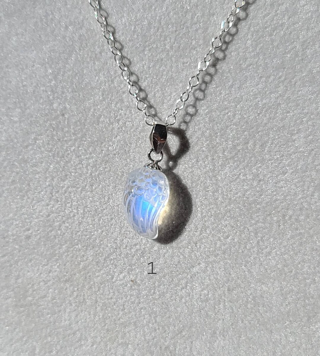 Blue Flash Moonstone Angel Wing Pendant: New Beginnings Crystal - Etsy