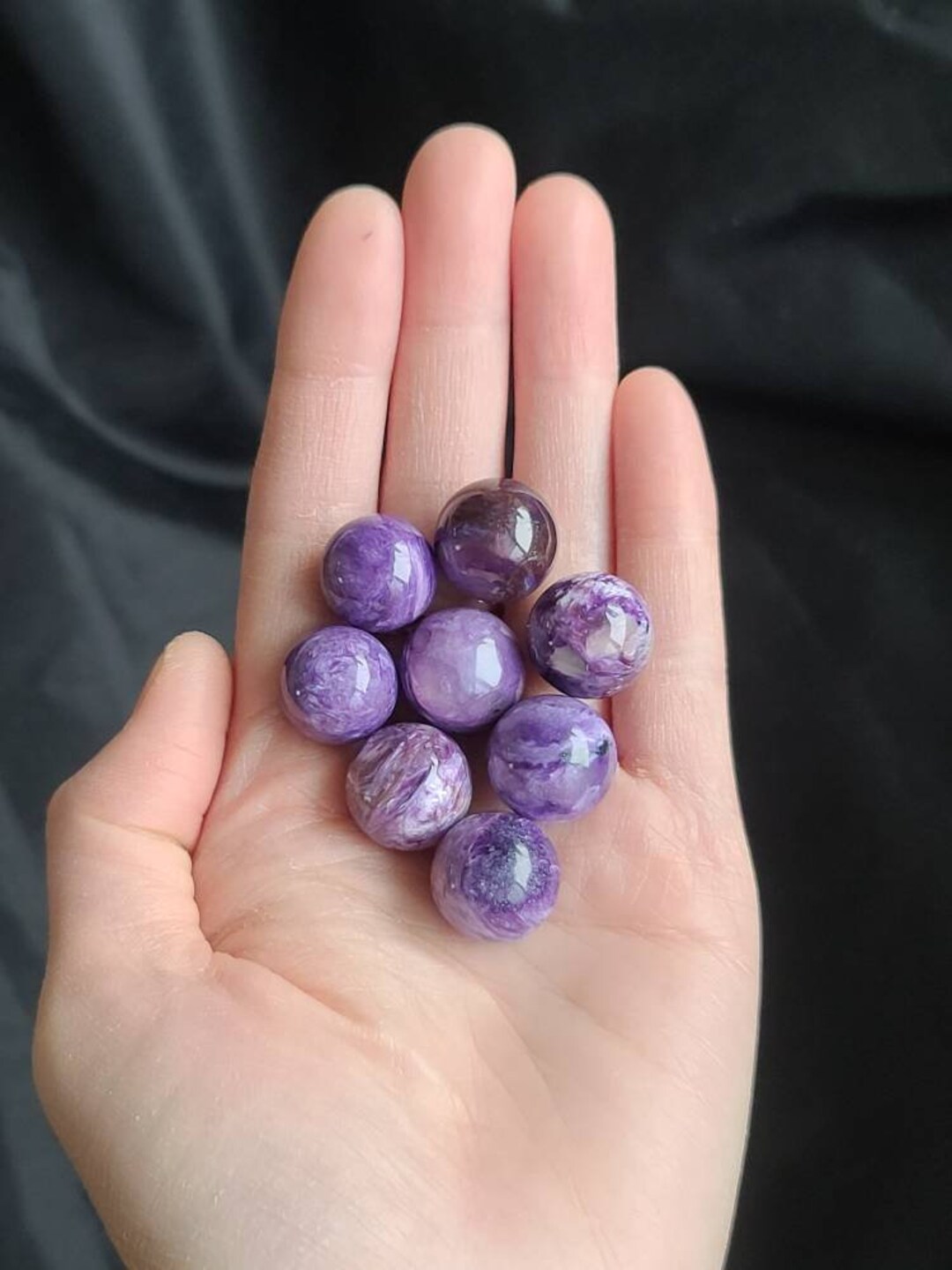 Purple Charoite Mini Sphere: Crown & Heart Chakra Healing Crystal - Etsy