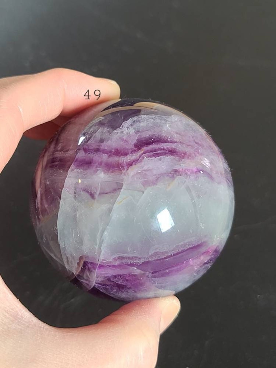 Rainbow Watermelon Fluorite Sphere, Bicolor Fluorite Sphere, Teal ...