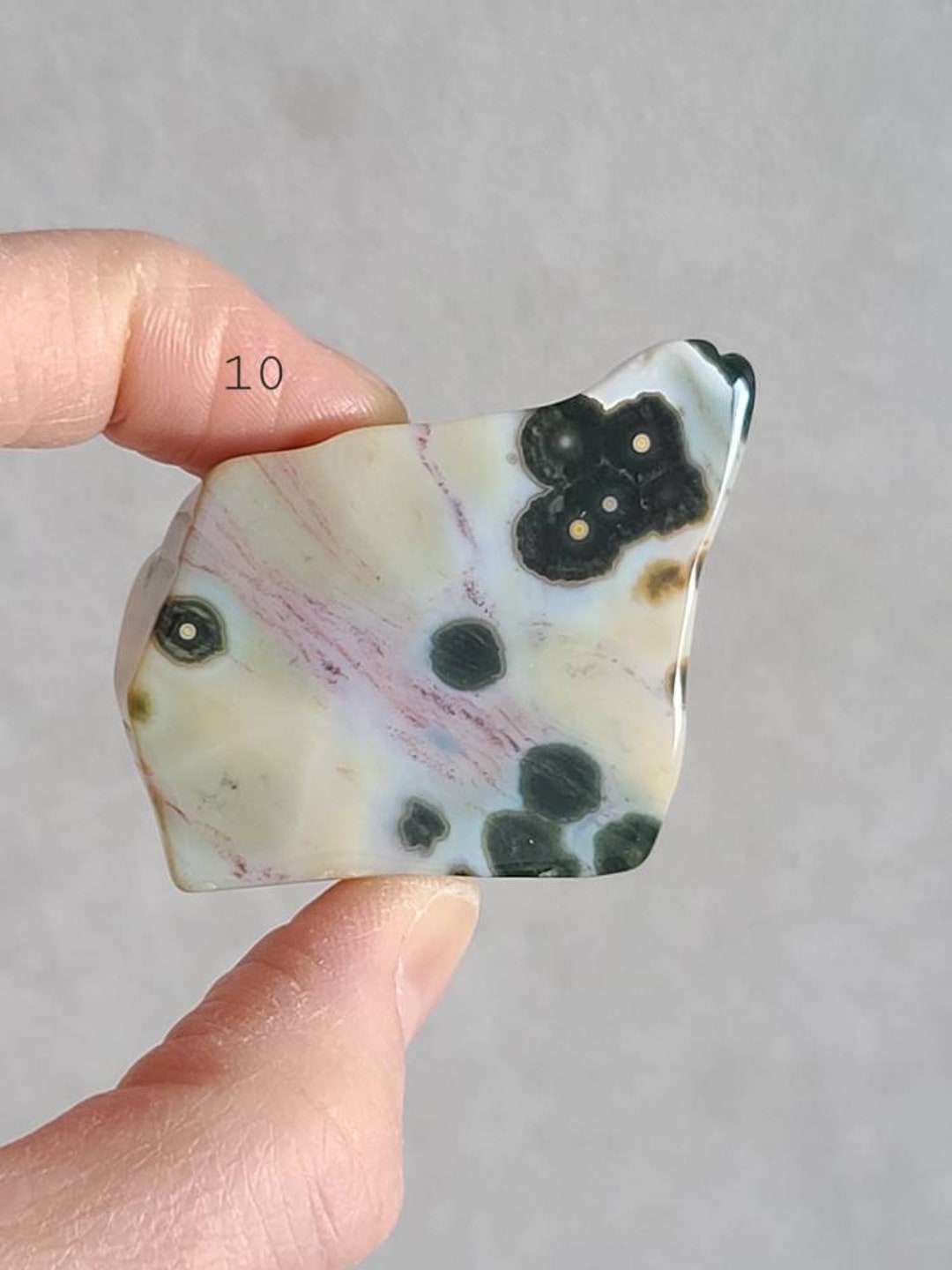 Pink Old Stock Ocean Jasper Free Form, Ocean Jasper Palm Stone, Raw ...