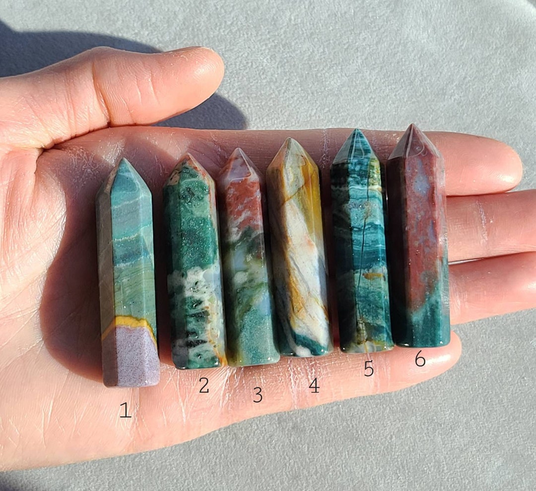 Ocean Jasper Mini Point: Calming Heart Chakra Crystal, 2