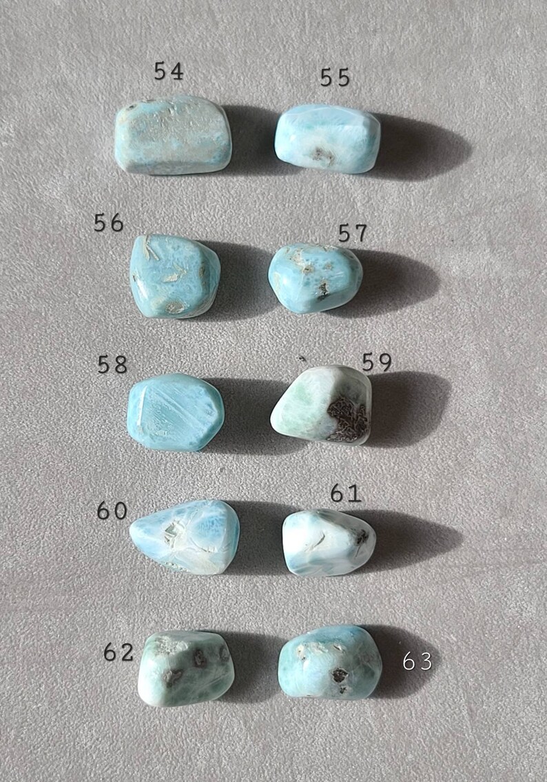 Blue Larimar Tumble Stone: Calming Pocket Crystal - Etsy
