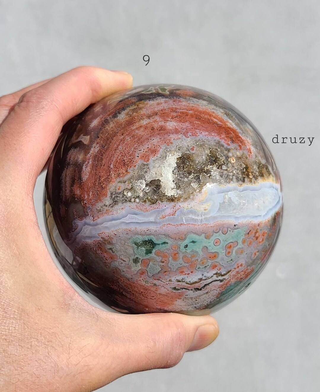 Ocean Jasper Sphere, Pastel Pink Ocean Jasper, Lavender Ocean Jasper ...