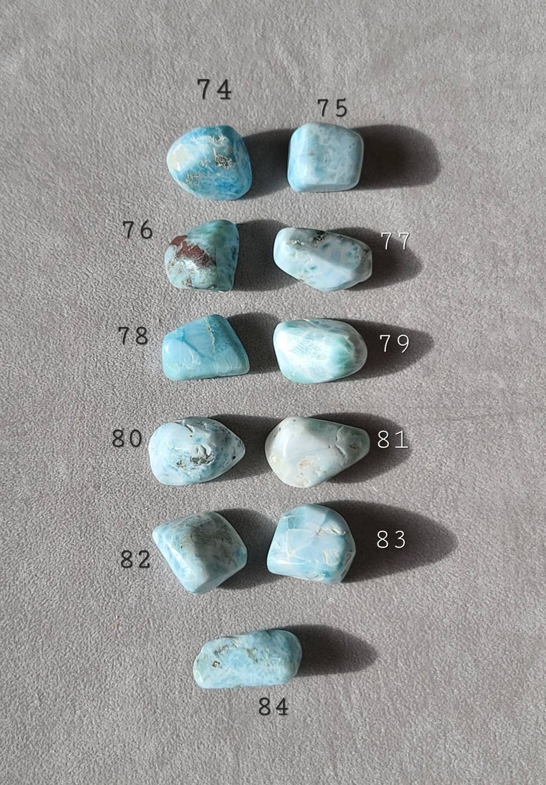 Blue Larimar Tumble Stone: Calming Pocket Crystal - Etsy