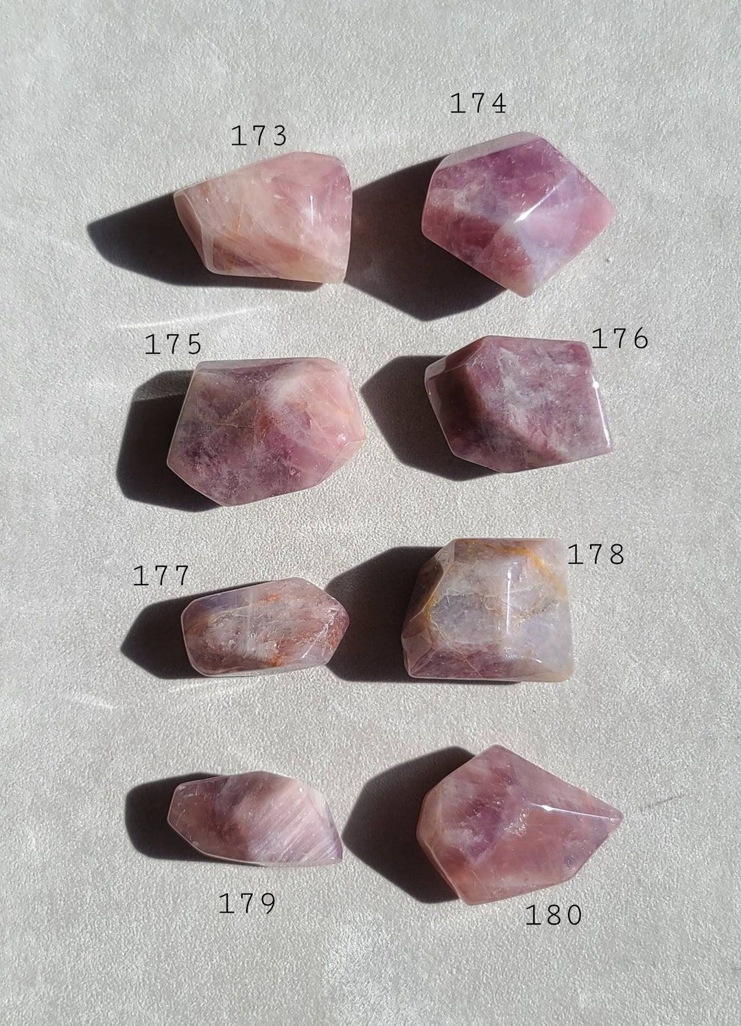 Purple Rose Quartz Palm Stone, Lavender Rose Quartz Free Form, Healing ...