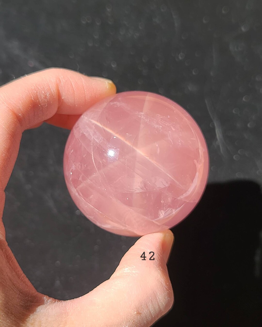 Dark Pink Star Rose Quartz Sphere Rainbow Rose Quartz - Etsy